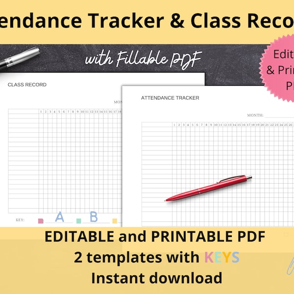 Sunday Attendance Editable Sheet - Etsy