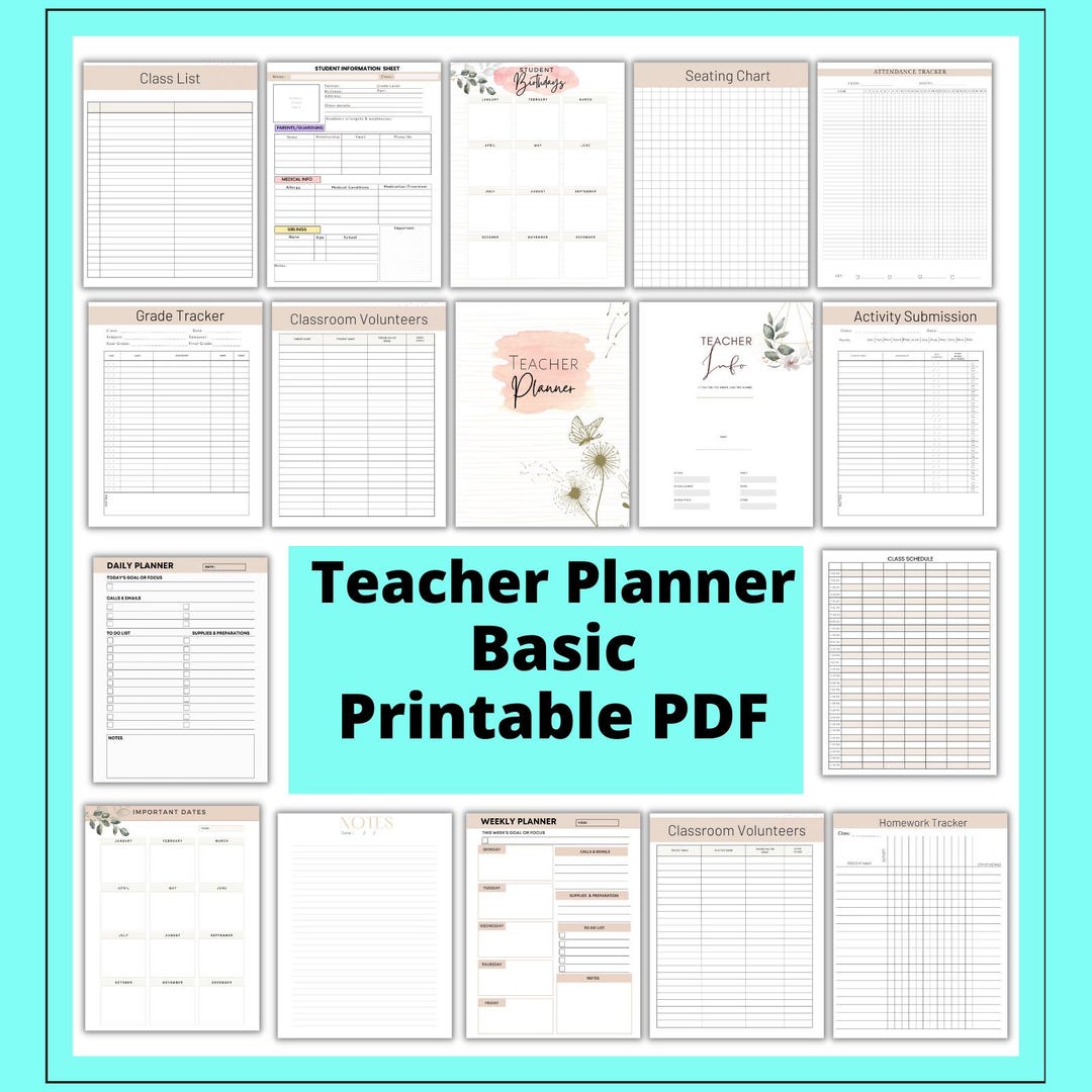 Teacher Planner 2026-2027 Binder, Printable Teaching Planner, Academic ...