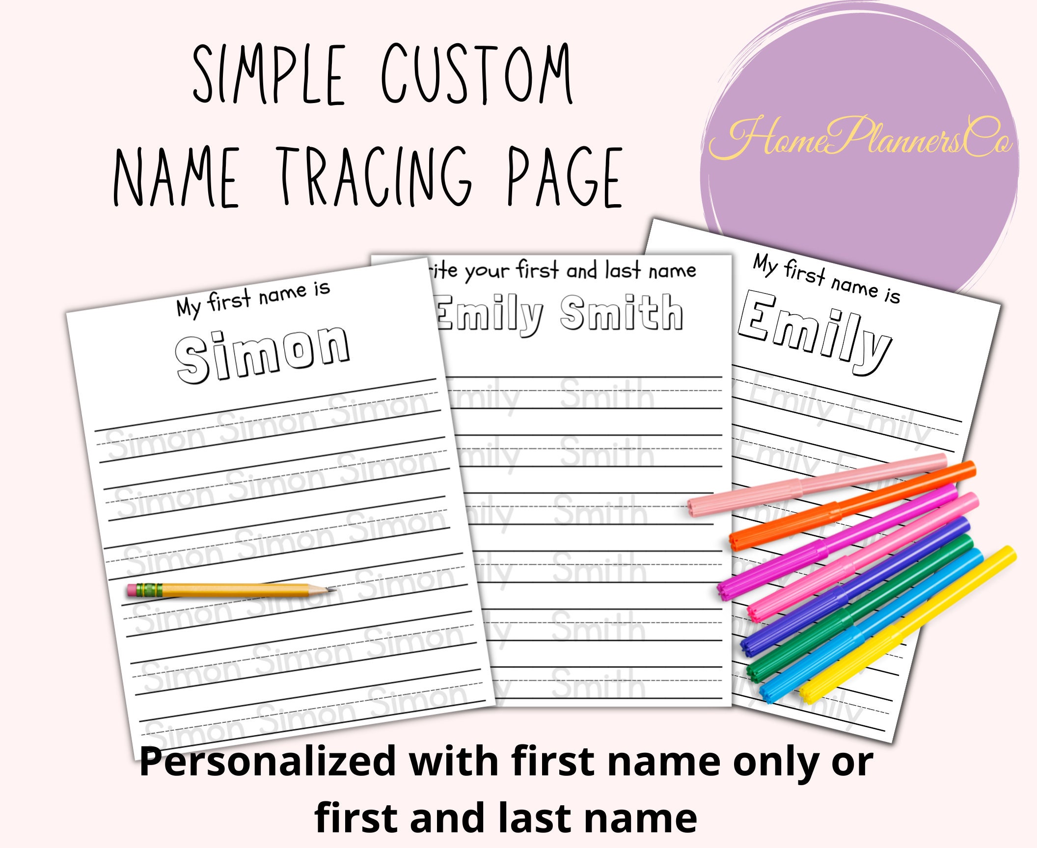 Custom Name Handwriting Practice Custom Name Tracing - Etsy
