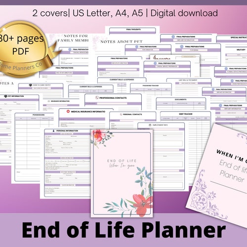 End of Life Planner Final Wishes Planner Printable Legacy - Etsy