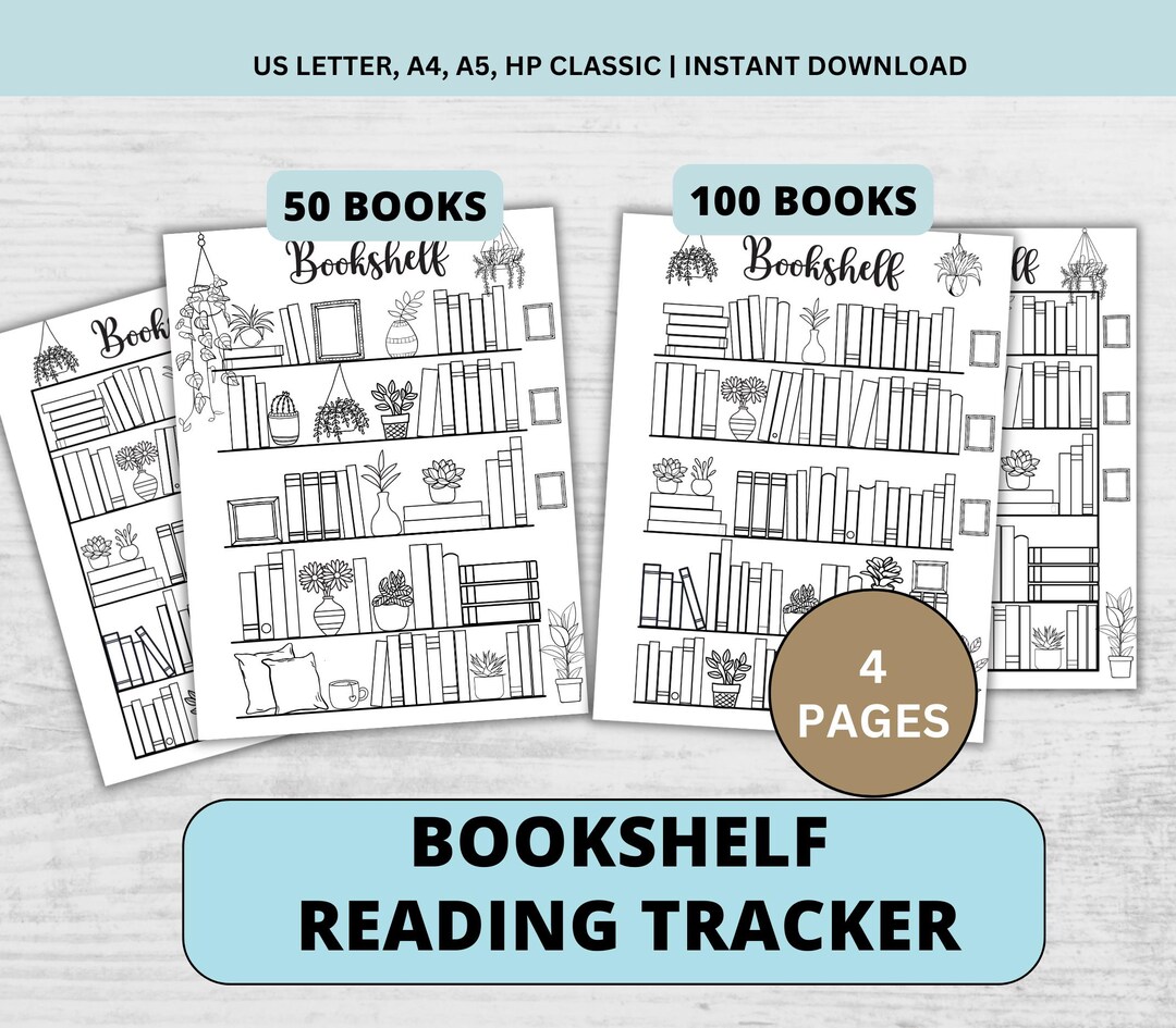 Printable Reading Tracker, Bookshelf Tracker, Reading Challenge ...