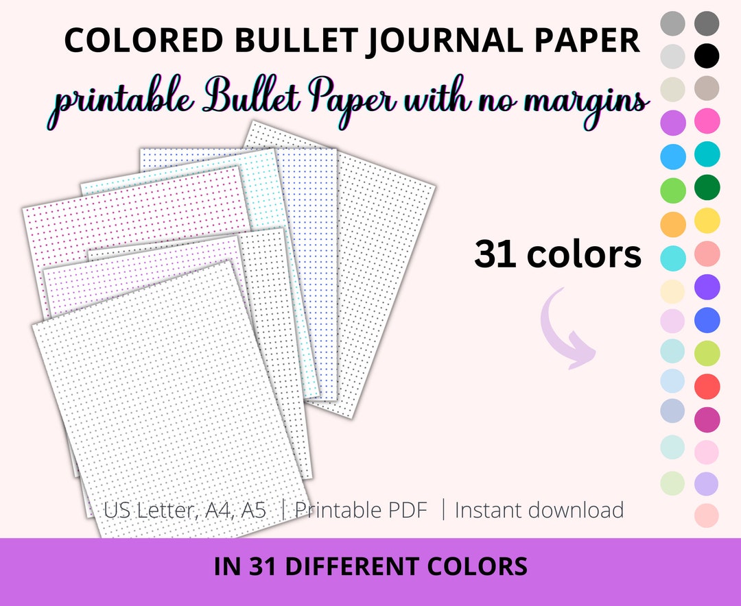 Printable Dot Grid Paper With No Margin, Dotted Grid Paper, Bullet ...