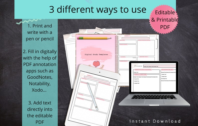 EDITABLE Nurse Medical Study Notes Templates Clinical Skills - Etsy