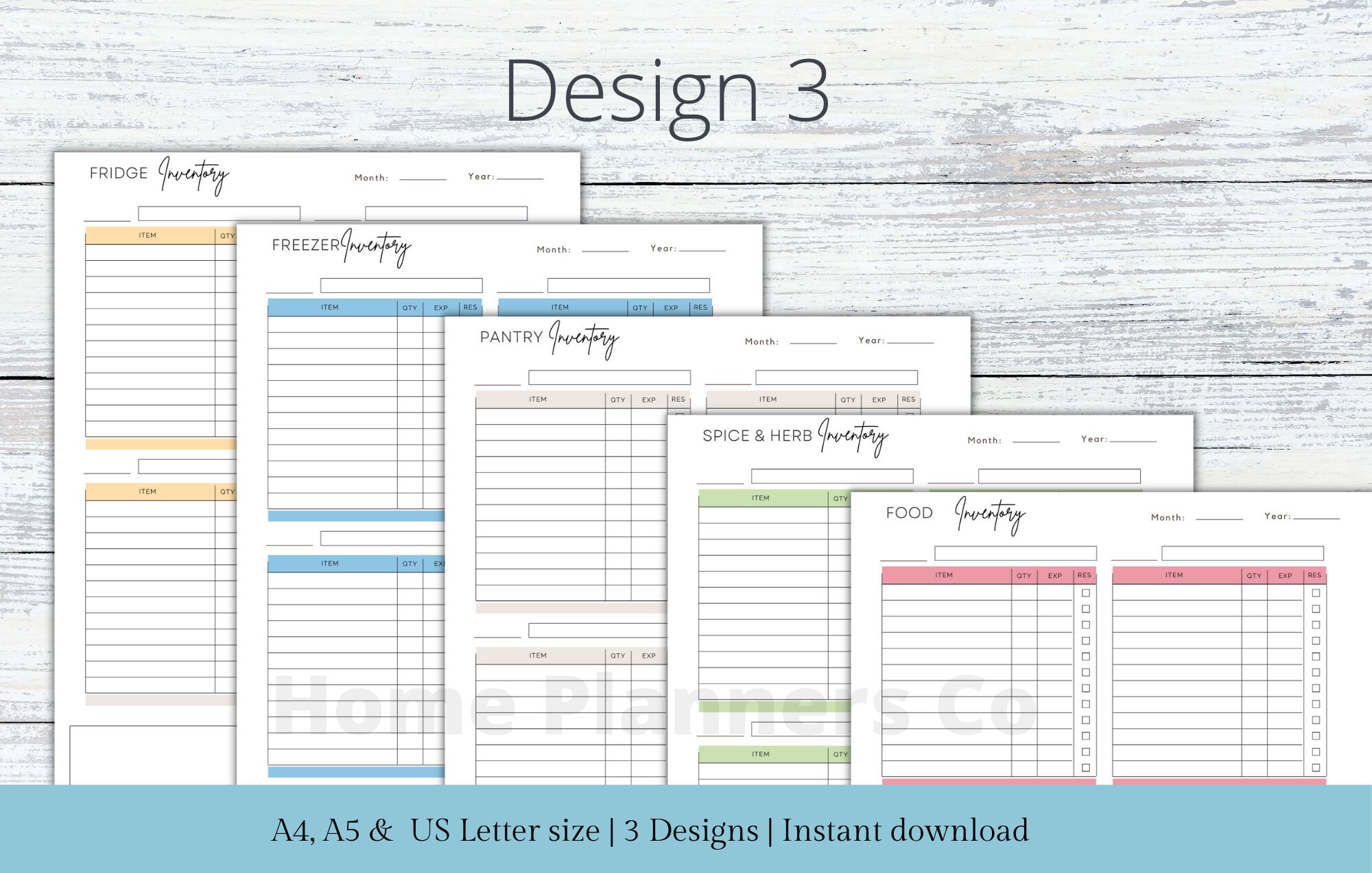 Food Inventory Tracker Pages Printable Kitchen - Etsy México