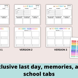 School Memory Box Printable Kids Keepsake Personalized Back to School ...