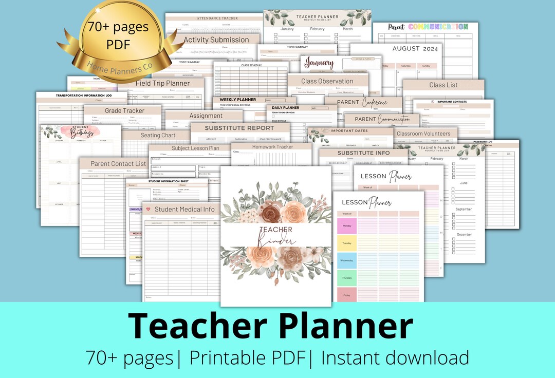 Teacher Planner Printable Teacher Binder,lesson Planner Printable ...