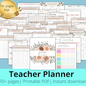 Teacher Planner Printable Teacher Binder,lesson Planner Printable ...