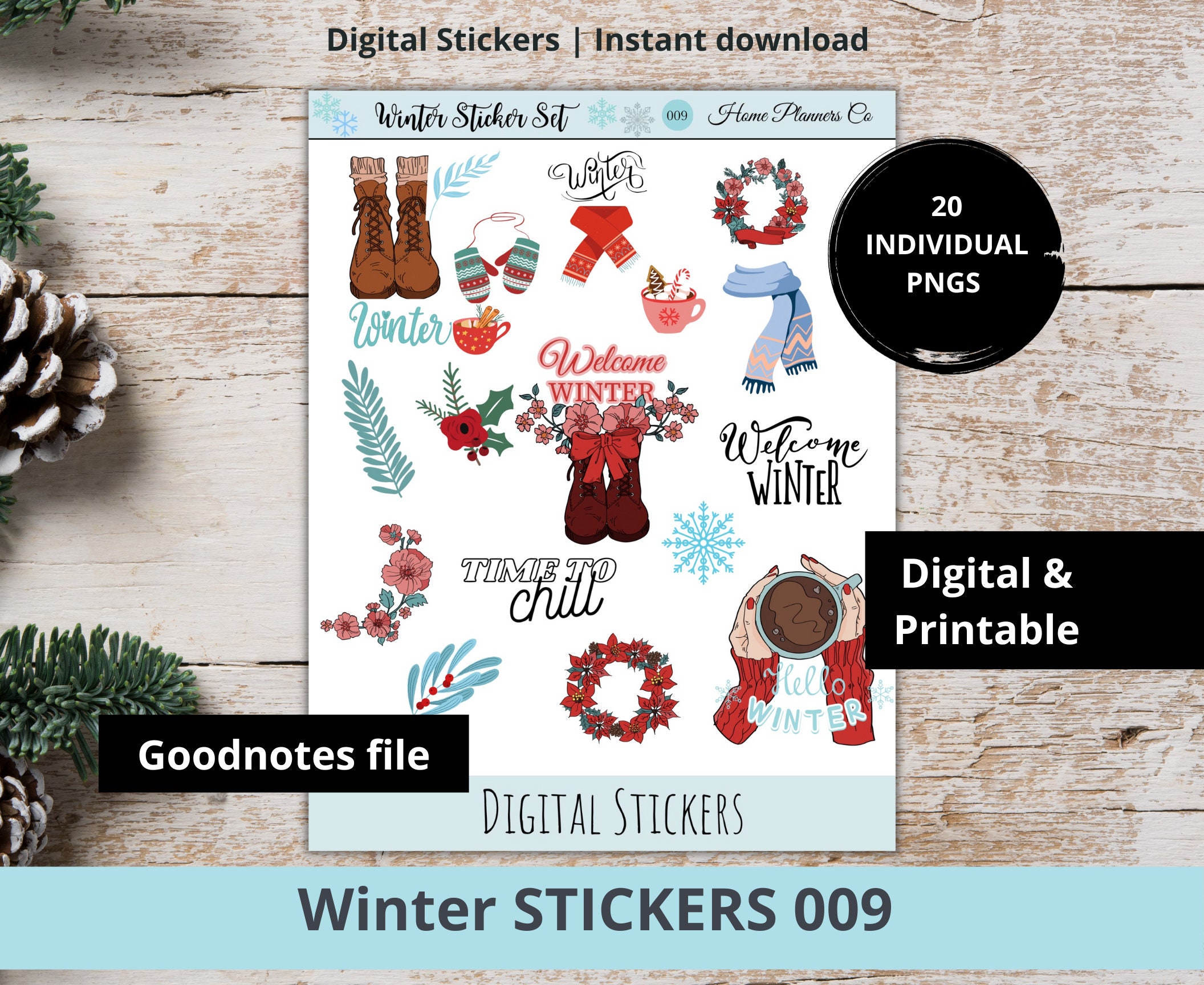Winter Stickers 009 Printable Planner Stickers, Erin Condren Stickers ...