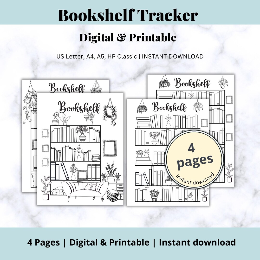 Reading Tracker Printable Bookshelf Tracker, Reading Challenge, Reading ...