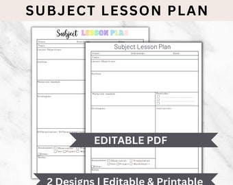 EDITABLE Lesson Plan Template, Digital Lesson Planner, Detailed Lesson ...
