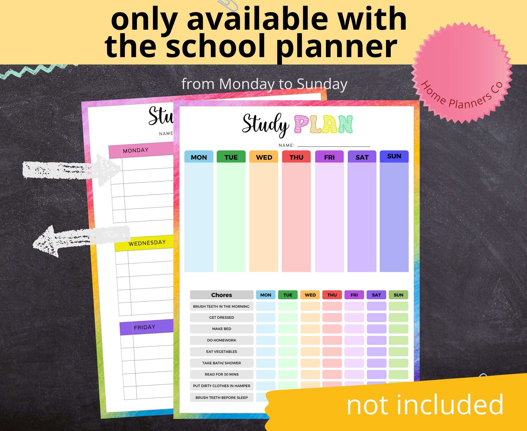 School Study Plan simple Weekly Lesson Plan - Etsy