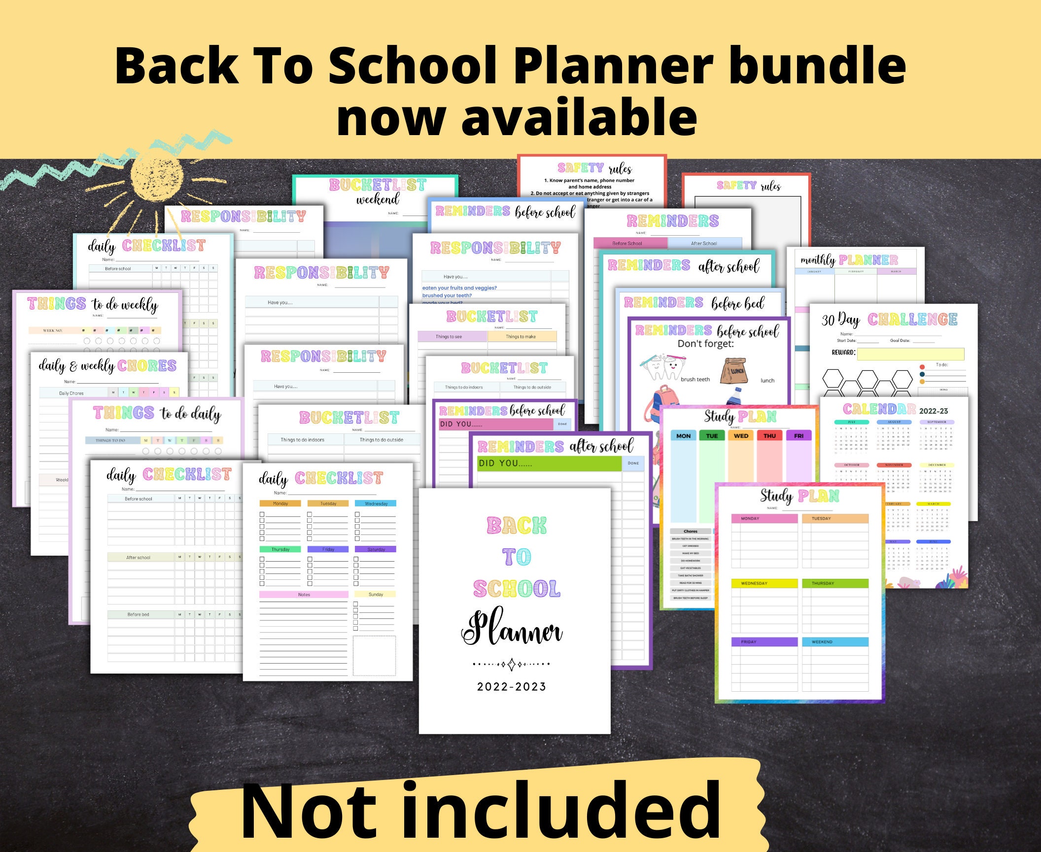 School Study Plan simple Weekly Lesson Plan - Etsy