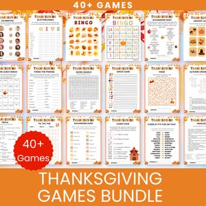 40+ Thanksgiving Games Bundle: Printable Friendsgiving & Family Party ...