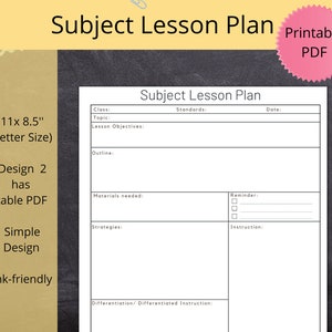 Editable Subject Lesson Plan Template, Printable Digital Lesson Planner ...