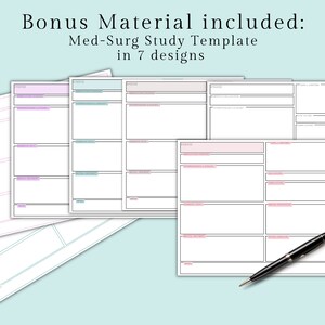 Nurse Study Templates Bundle | Nurse Student Study Guide | Medical ...