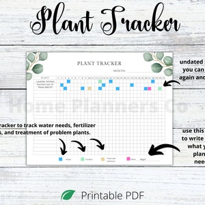 Plant Care Tracker, Plant Care Journal, Indoor Plant Planner,houseplant ...