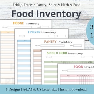 Food Inventory Tracker Pages Printable Kitchen Inventory,pantry ...