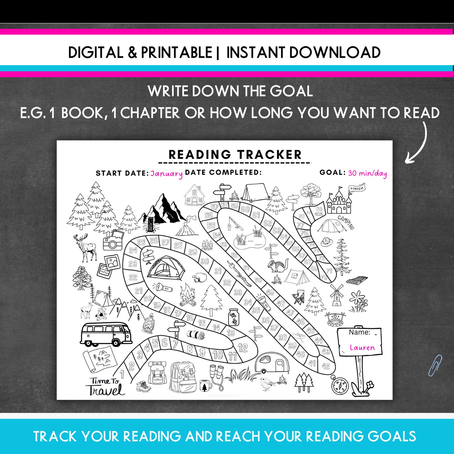 Reading Tracker With Reading Log, Summer Reading Printable for Kids ...
