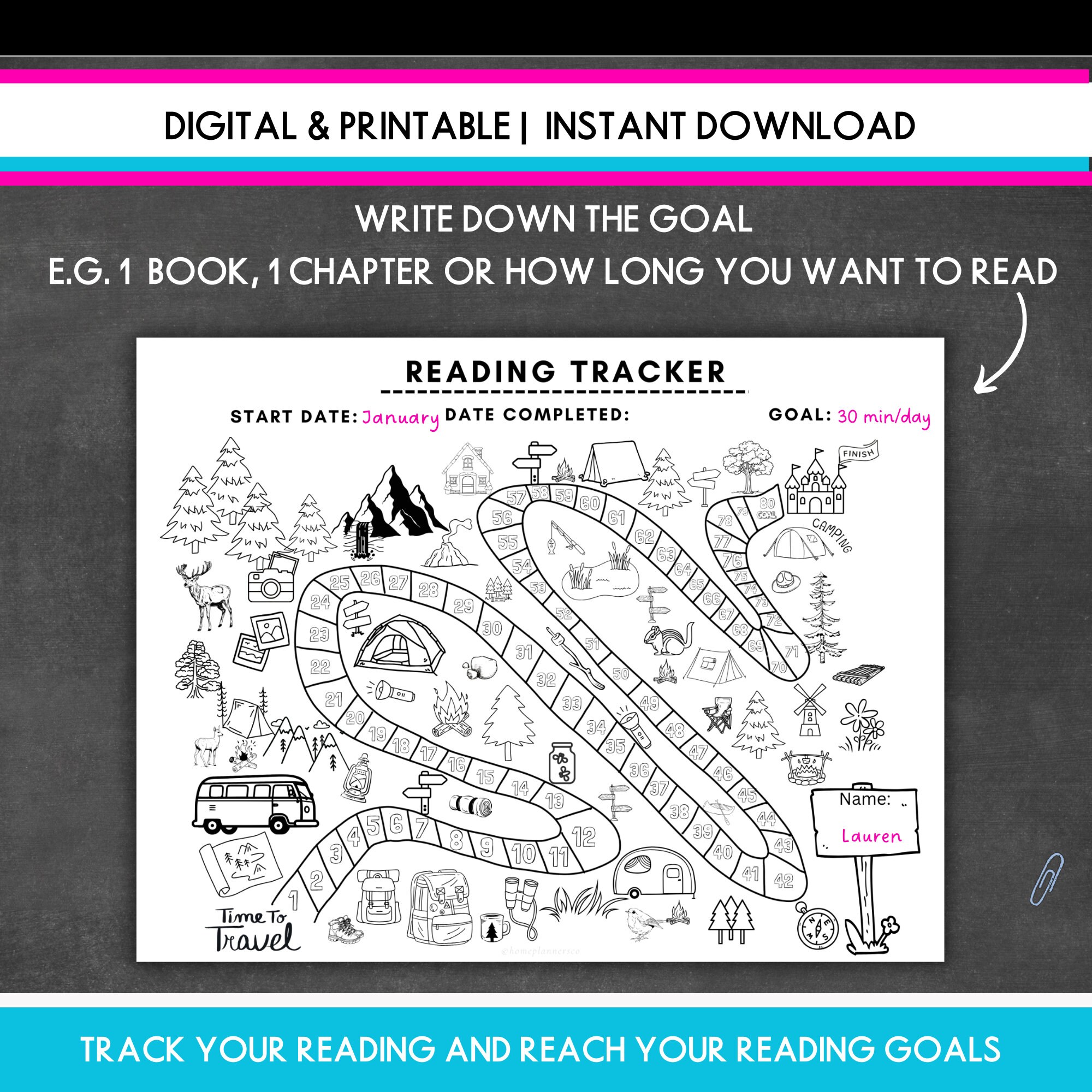 Reading Tracker With Reading Log, Summer Reading Printable for Kids ...