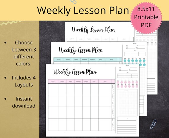 Simple Weekly Schedule Planner Printable Simple Weekly - Etsy