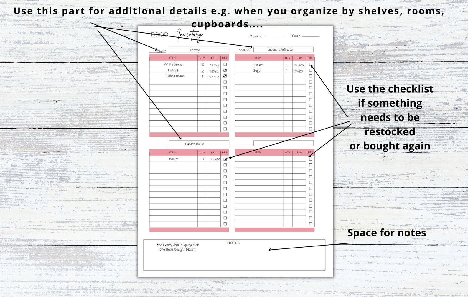 Food Inventory Tracker Pages Printable Kitchen Inventory,pantry ...