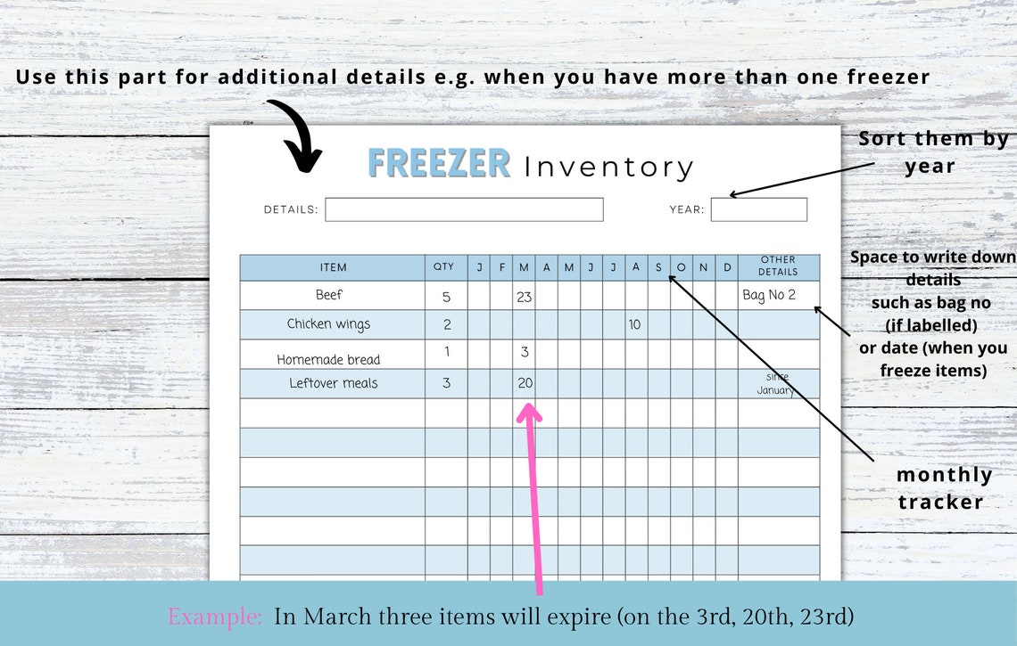 Food Inventory Tracker Pages Printable Kitchen - Etsy