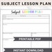 Teacher Lesson Plan Template, Subject Lesson Plan for Teachers, Daily ...