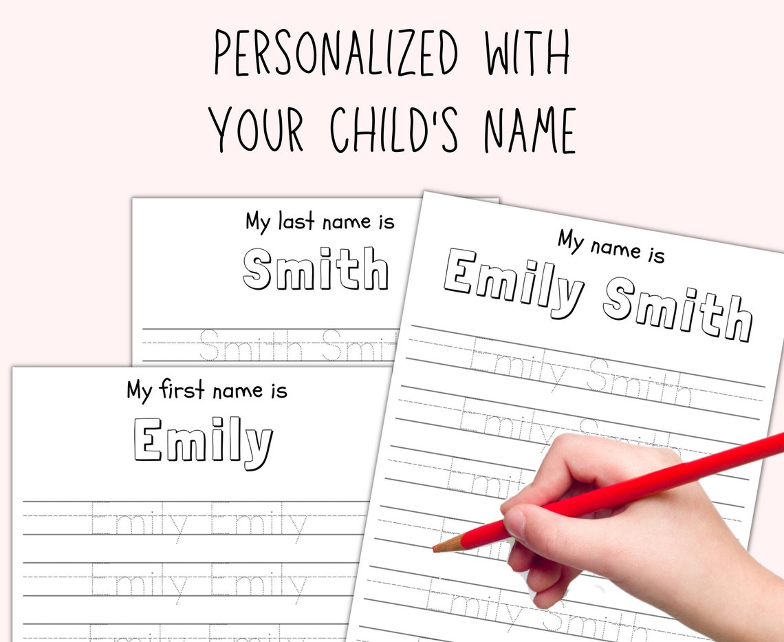 Custom Name Tracing Sheet Handwriting Practice Custom Name - Etsy