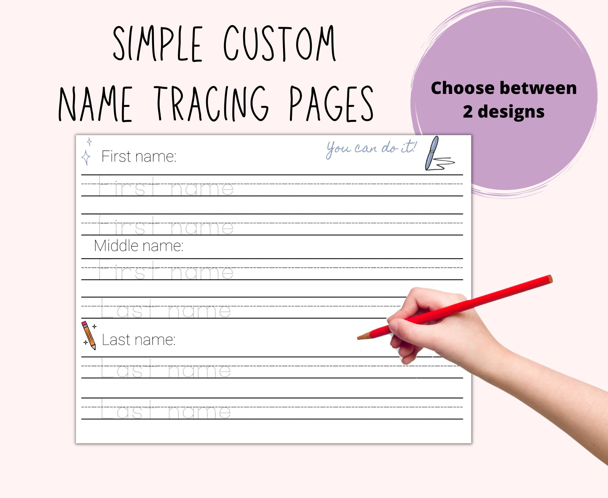 Custom Name Handwriting Practice Custom Name Tracing - Etsy