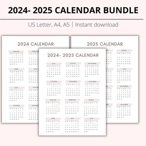 2024 2025 Academic Year At-a-glance Calendar Bundle Digital 2024 2025 ...