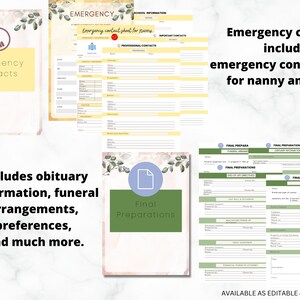 EDITABLE Emergency Binder Plus Family Binder Life Planner - Etsy
