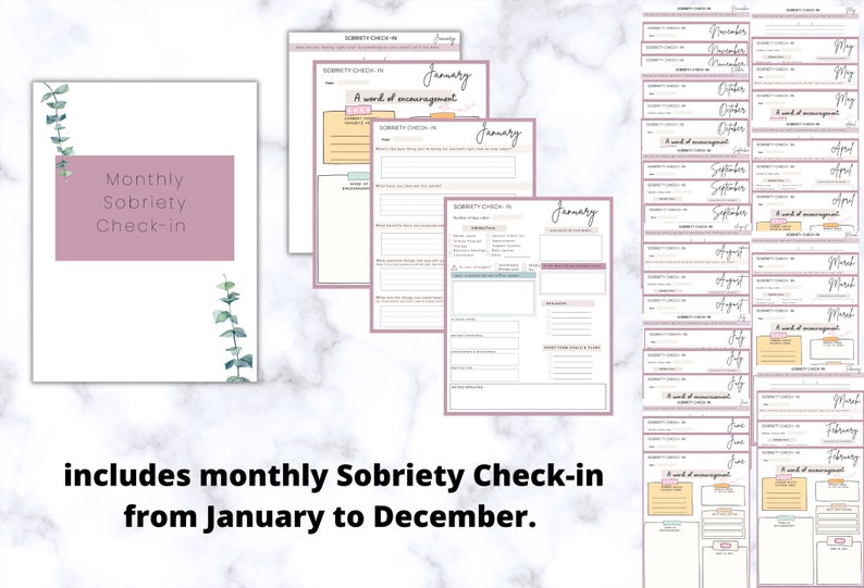 Addiction Recovery Worksheets Sobriety Worksheets Sobriety - Etsy