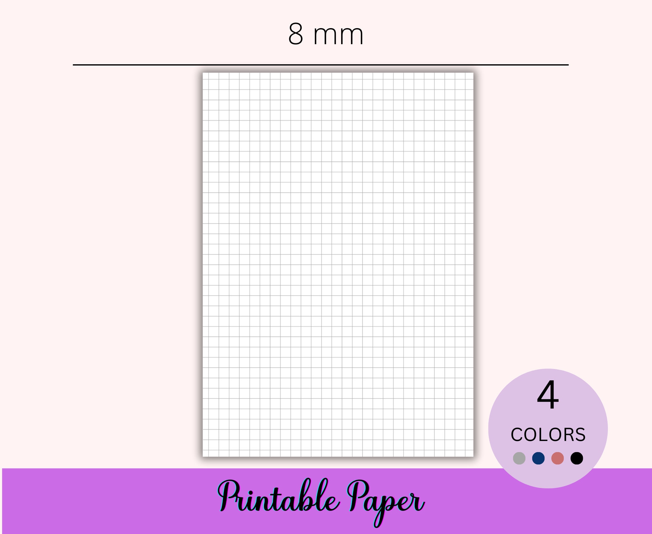 Graph Paper Bundle 4 Colors Blue Red Black Gray Printable Graph Grid ...