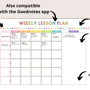 Weekly Lesson Plan Editable Fillable Lesson Plan Template ...