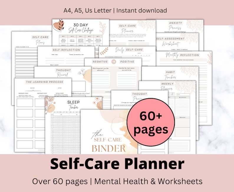 Self Care Planner, Printable Anxiety Worksheets, Anxiety Prevention ...