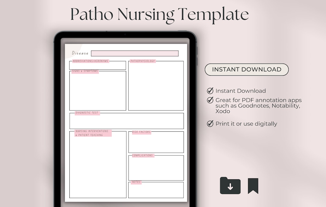 Printable Patho Nursing Notes Disease Template Pathophysiology Study ...
