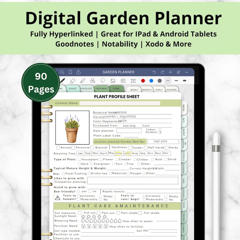 Printable Garden Notes - Etsy UK