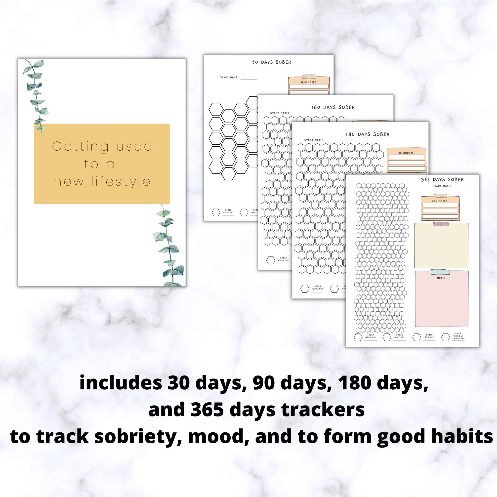 Addiction Recovery Worksheets| Sobriety Worksheets | Sobriety Planner ...