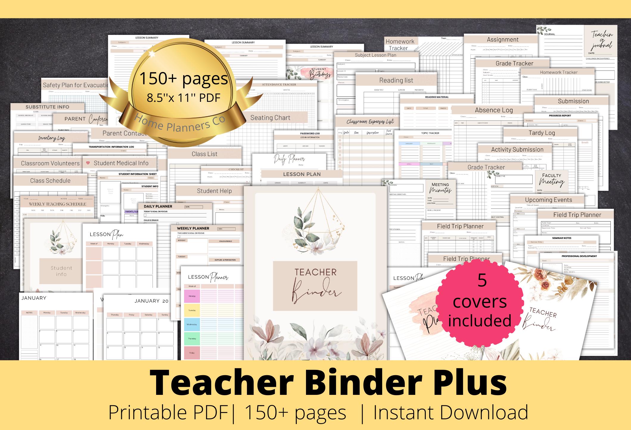 Teacher Planner 2026-2027 Plus Binder,lesson Planner Printable Teaching ...