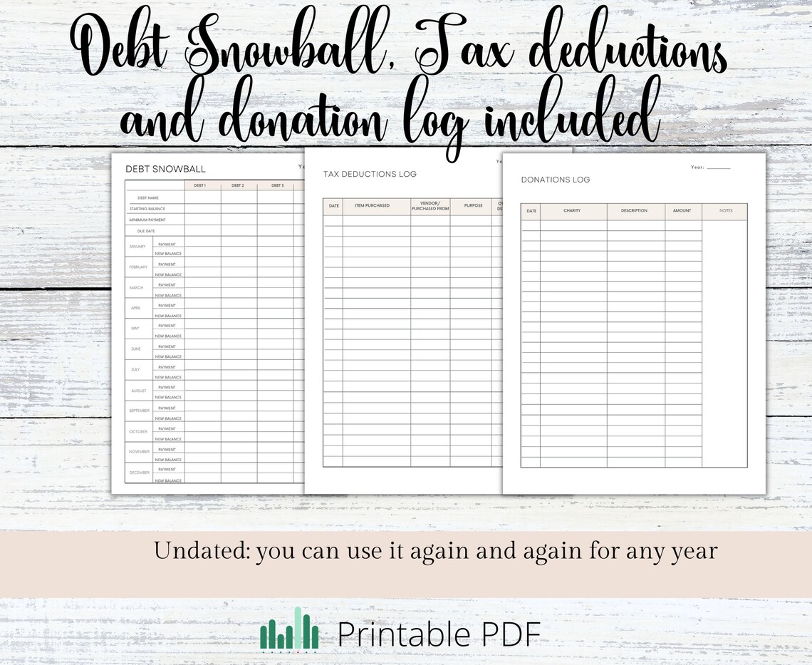 Finance Planner Bundle Savings Tracker Bundle Budget - Etsy