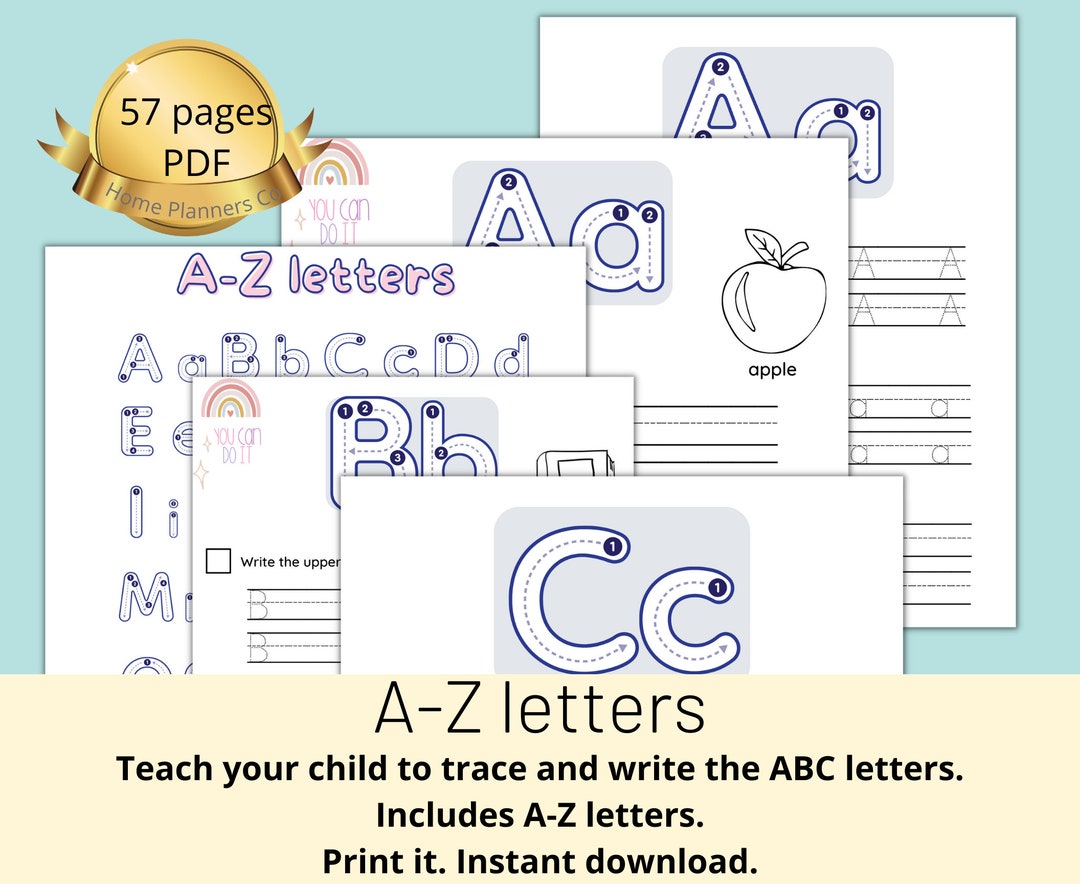 Trace and Write Alphabet Letters Learn to Write Worksheets Printable ...