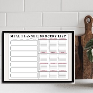 EDITABLE Weekly Meal Planner & Grocery List | Printable Weekly Menu ...