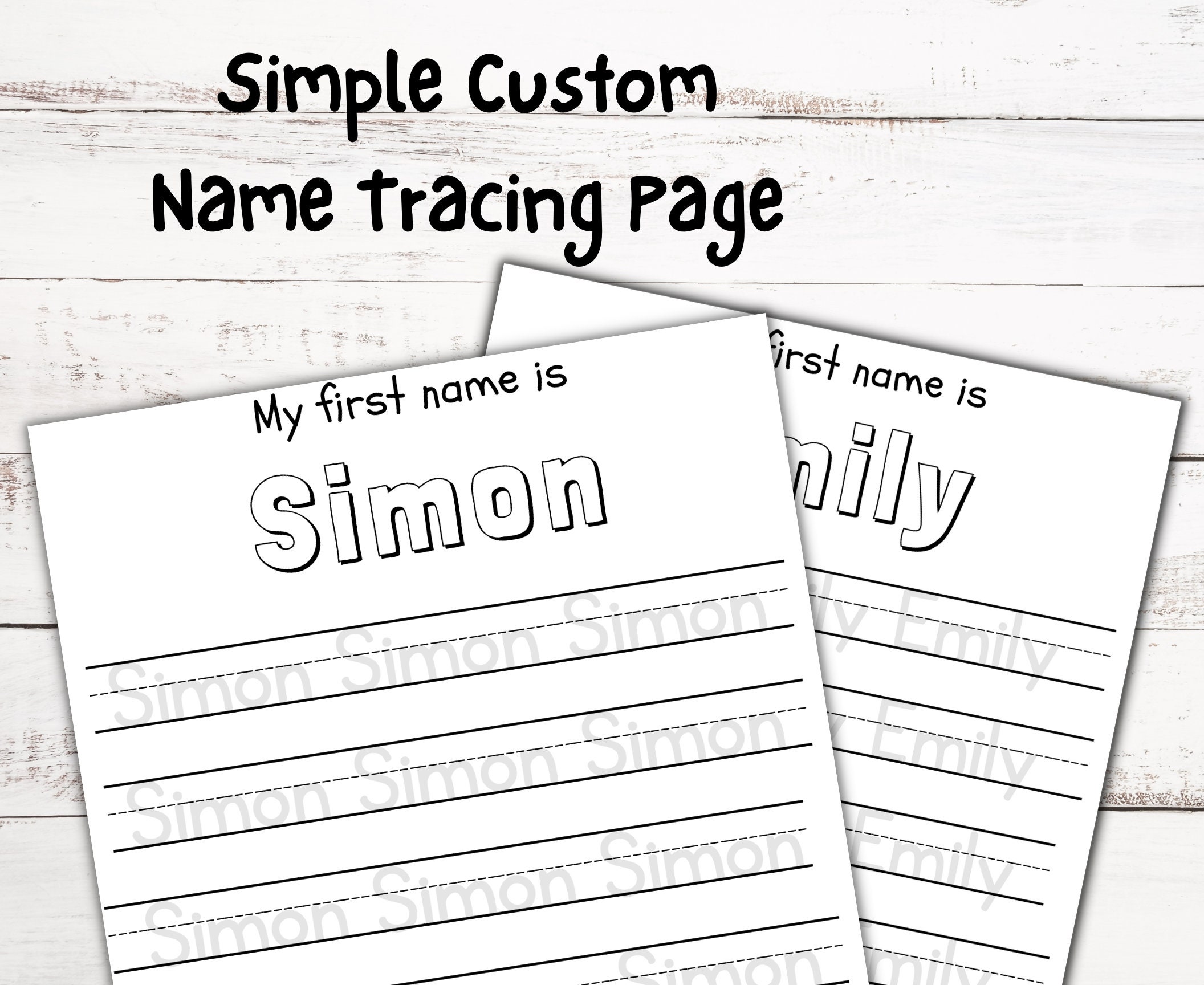 Custom Name Handwriting Practice Custom Name Tracing - Etsy