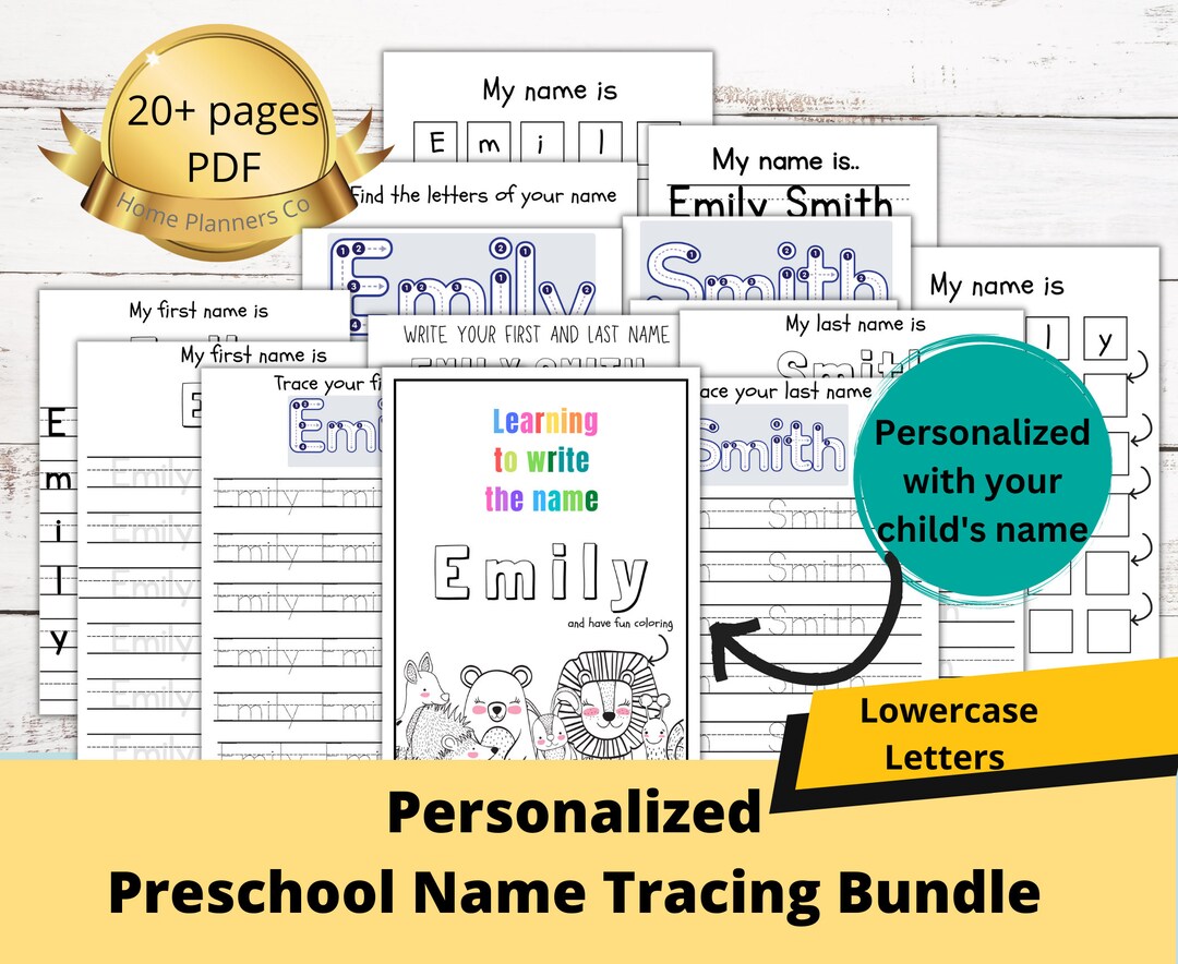 Custom Name Writing Practice Binder, Personalized Name Handwriting ...