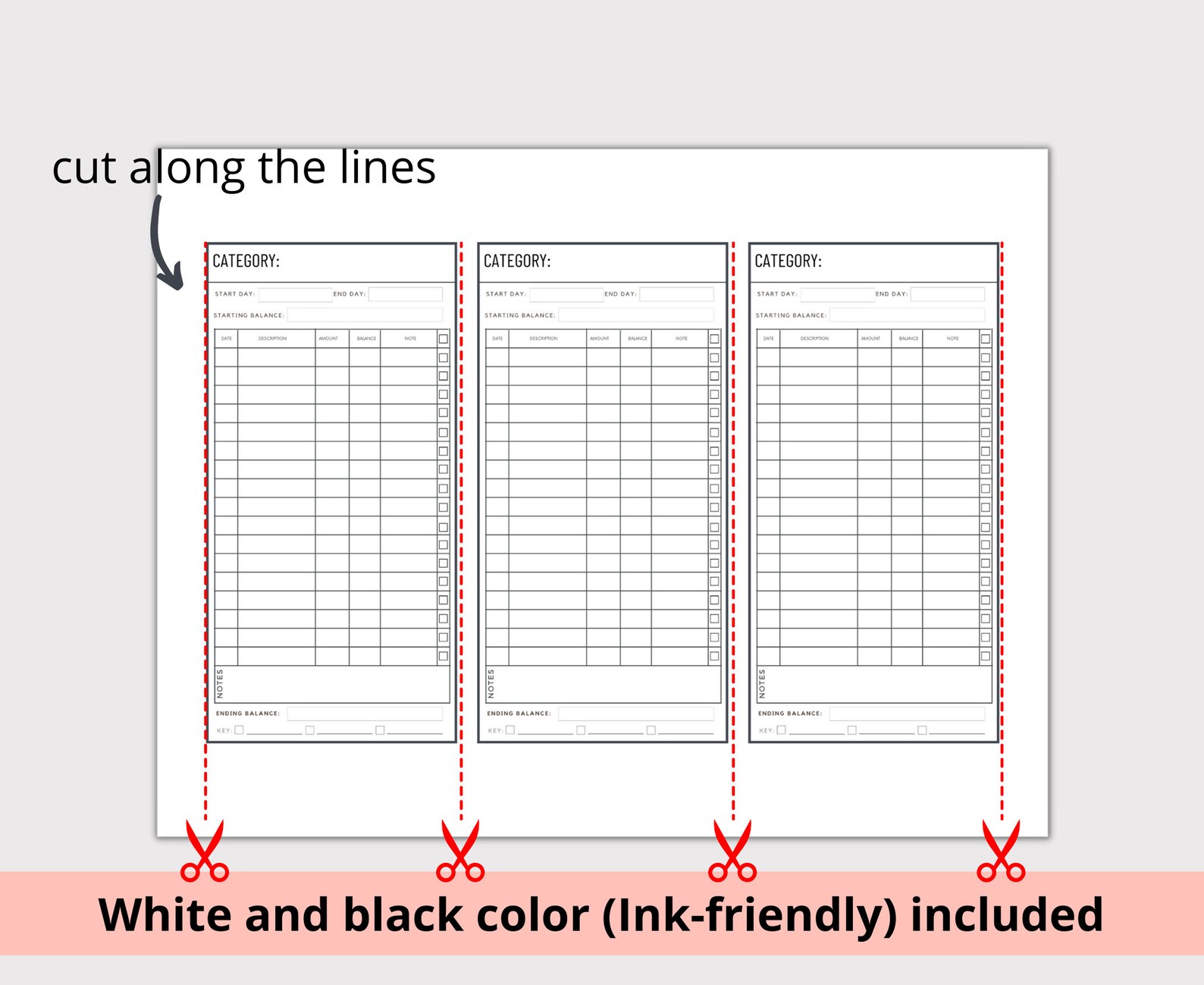 Cash Envelope Inserts Tracker Printable PDF Budgeting - Etsy
