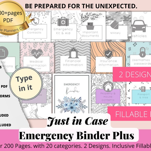 Emergency Printable Organizer Binder End of Life Legacy - Etsy Canada