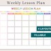 Fillable Weekly Plan Lessons Plan Editable Teacher Lesson Plan Student ...