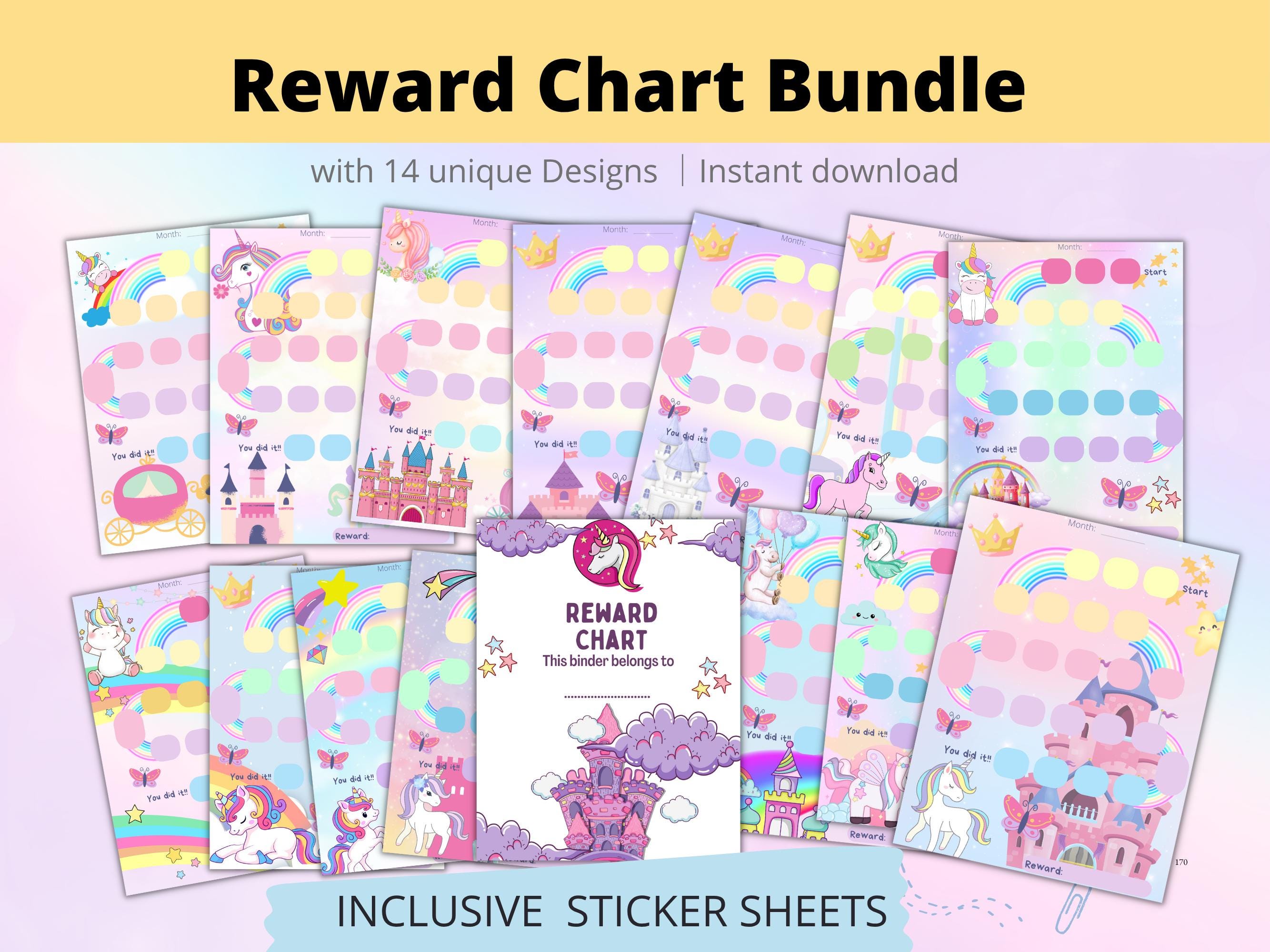 Unicorn Reward Chart Bundle, Sticker Chart, Toddler Chore Chart ...