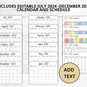 School Planner 2024- 2025 EDITABLE School Planner Fillable Homeschool ...
