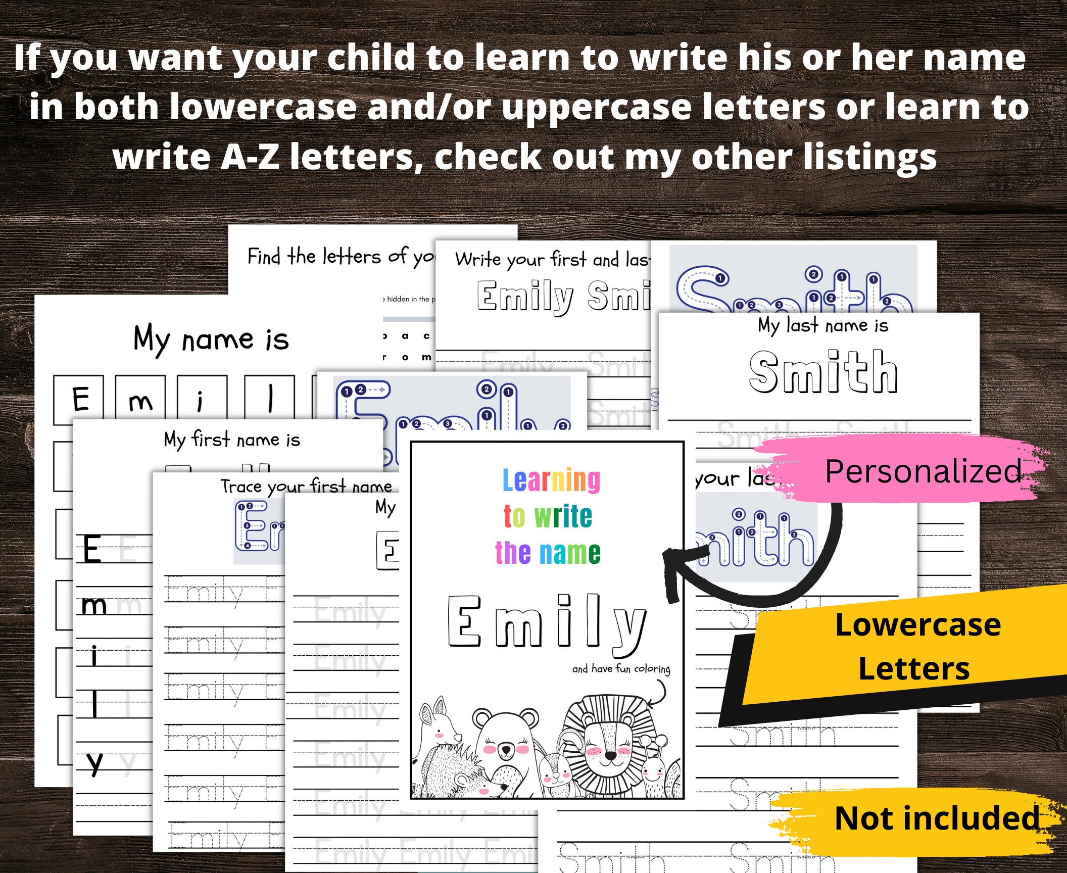 Custom Name Tracing Sheet Handwriting Practice Custom Name - Etsy